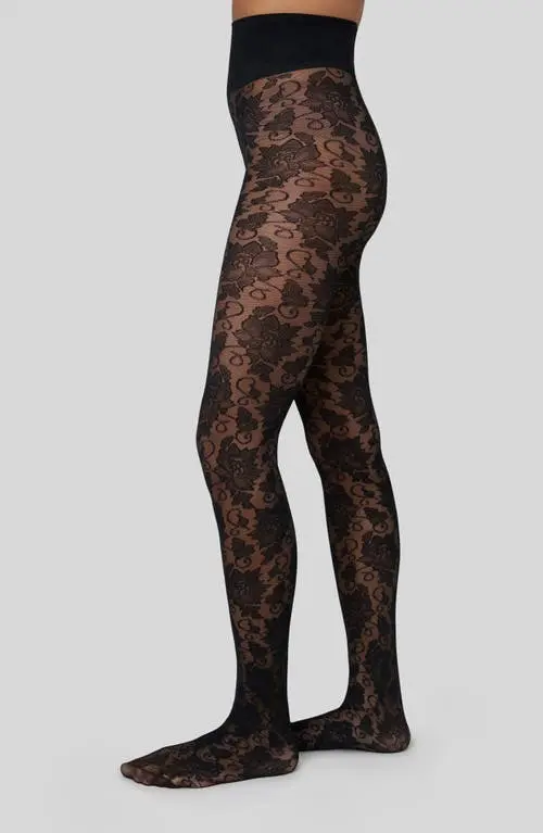 Swedish Stockings Lily Lace Tights - Black