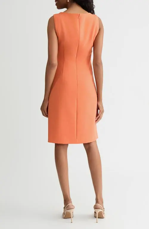 KASPER Belted Sleeveless Sheath Dress - Mandarin