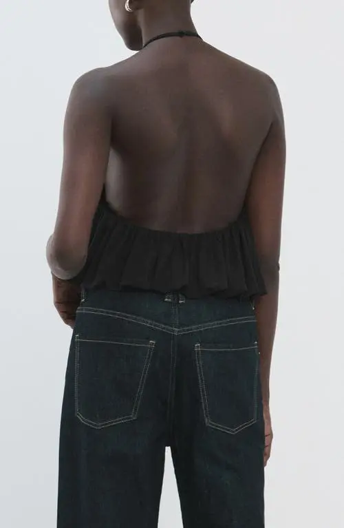 Mango Balloon Effect Halter Bodysuit