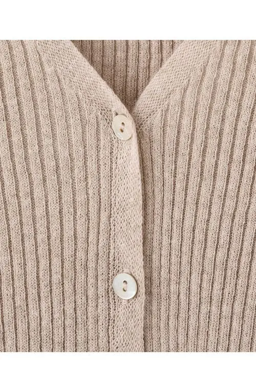 Mango Ruffle Trim Pointelle Cardigan