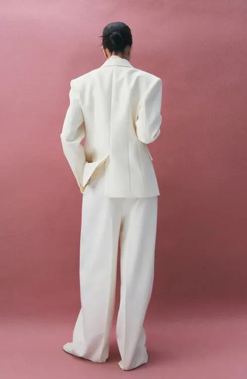 Mango Fitted Double-breasted Blazer - Ecru