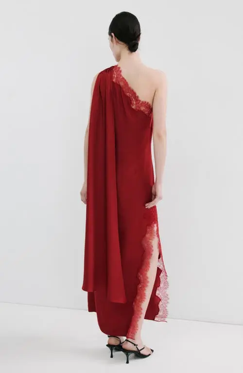 Mango One-shoulder Satin Cocktail Dress