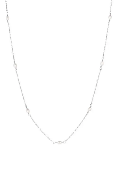 SET & STONES Madeline Pearl Chain Necklace - Silver