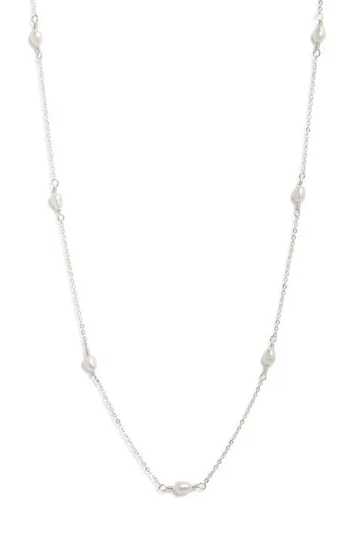 SET & STONES Madeline Pearl Chain Necklace - Silver