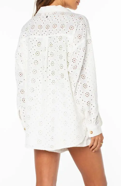 Roxy Eyelet Embroidered Button-up Shirt