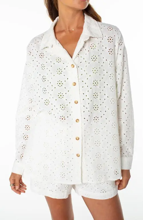 Roxy Eyelet Embroidered Button-up Shirt