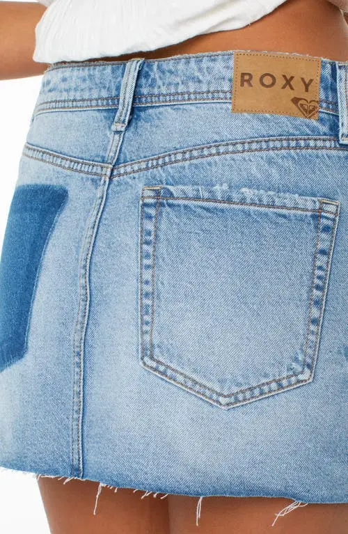Roxy Raw Edge Denim Miniskirt - Wash Ashore