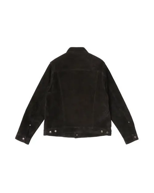 VOWELS Suede Trucker Jacket - Black