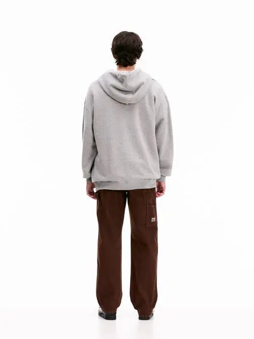VOWELS Faded Collegiate Hoodie - Heather Grey