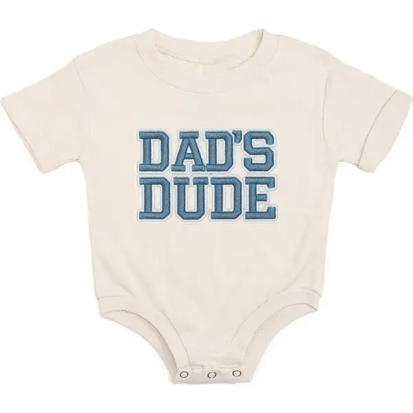 SWEET WINK Dad's Dude Patch Short Sleeve Romper - Natural
