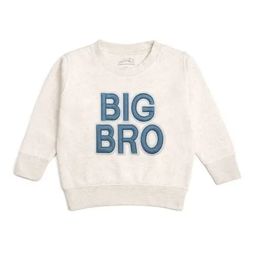 SWEET WINK Big Bro Embroidered Patch Sweatshirt - Natural Heather