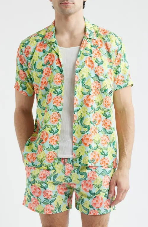 BOARDIES Citrus Disco Print Camp Shirt - Green Multi