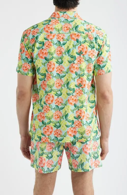 BOARDIES Citrus Disco Print Camp Shirt - Green Multi