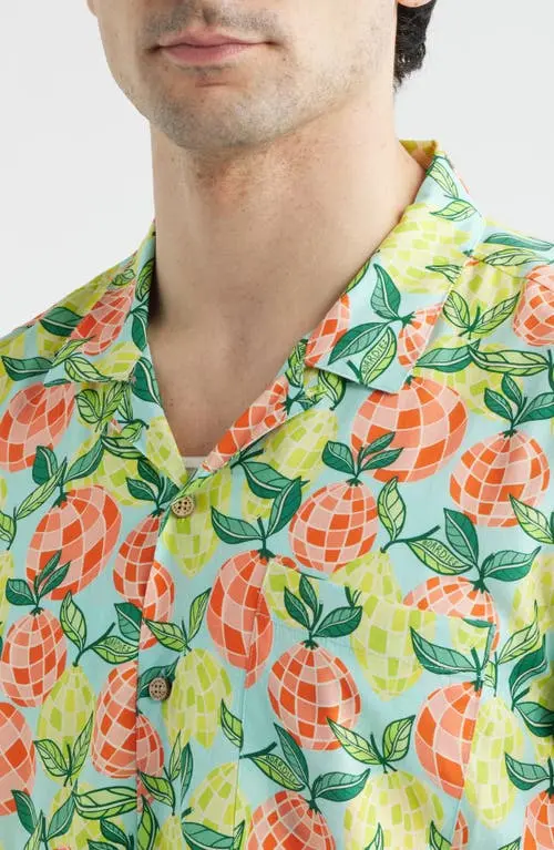 BOARDIES Citrus Disco Print Camp Shirt - Green Multi