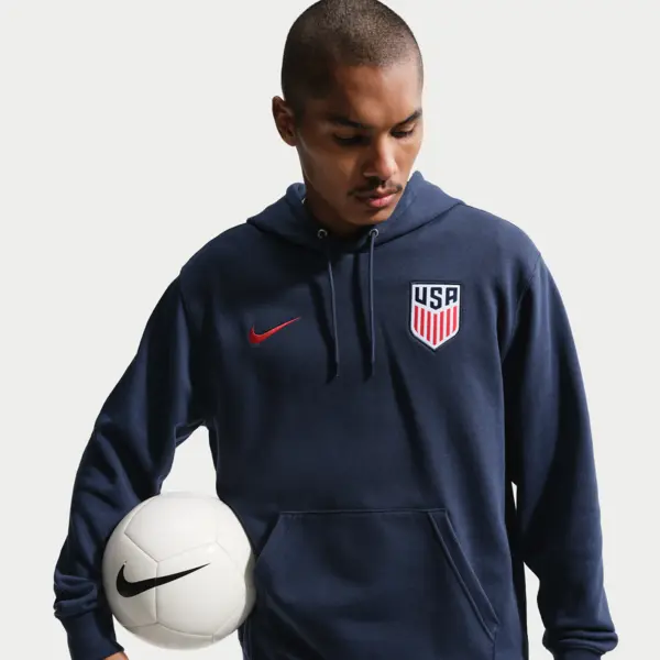 Nike Usmnt Club Soccer French Terry Pullover Hoodie - Blue