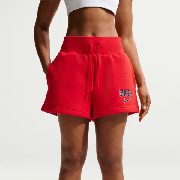 Nike Usmnt Phoenix Fleece Soccer High-waisted Shorts