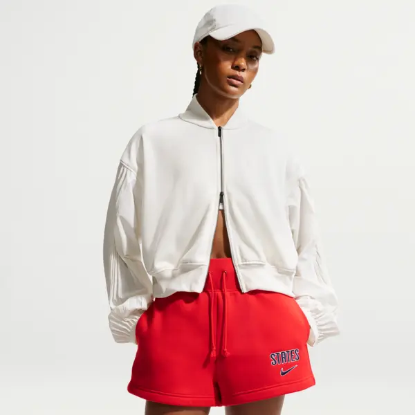 Nike Usmnt Phoenix Fleece Soccer High-waisted Shorts