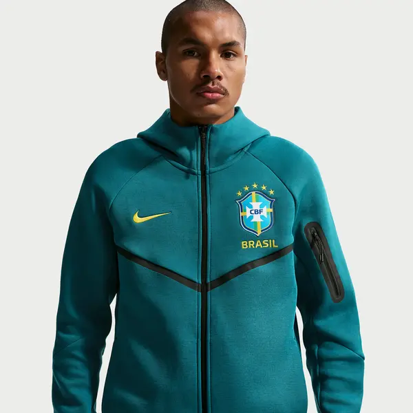 Nike Brazil Tech Fleece Windrunner Soccer Full-zip Hoodie - Green