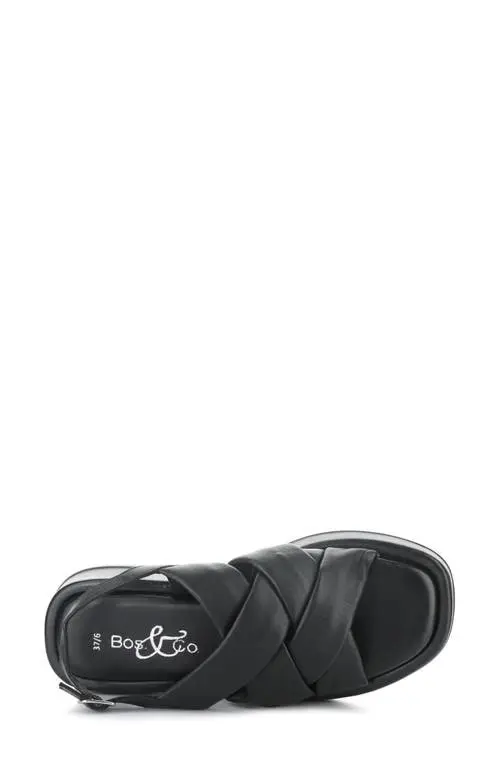 BOS. & CO. Brixin Slingback Platform Wedge Sandal - Black