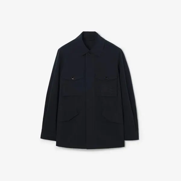 Burberry Nylon Jacket With Equestrian Knight Design - Navy