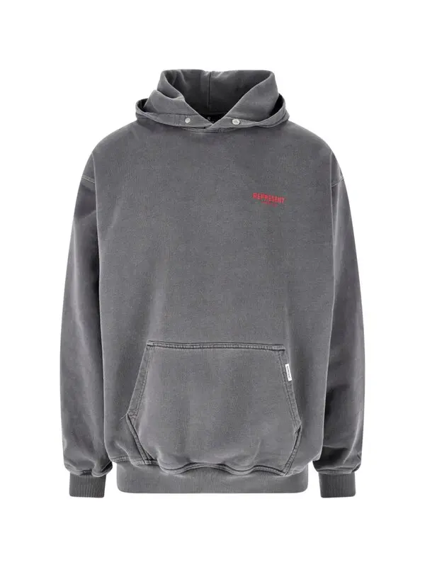 Stone Island Cotton Logo Hoodie - Gray