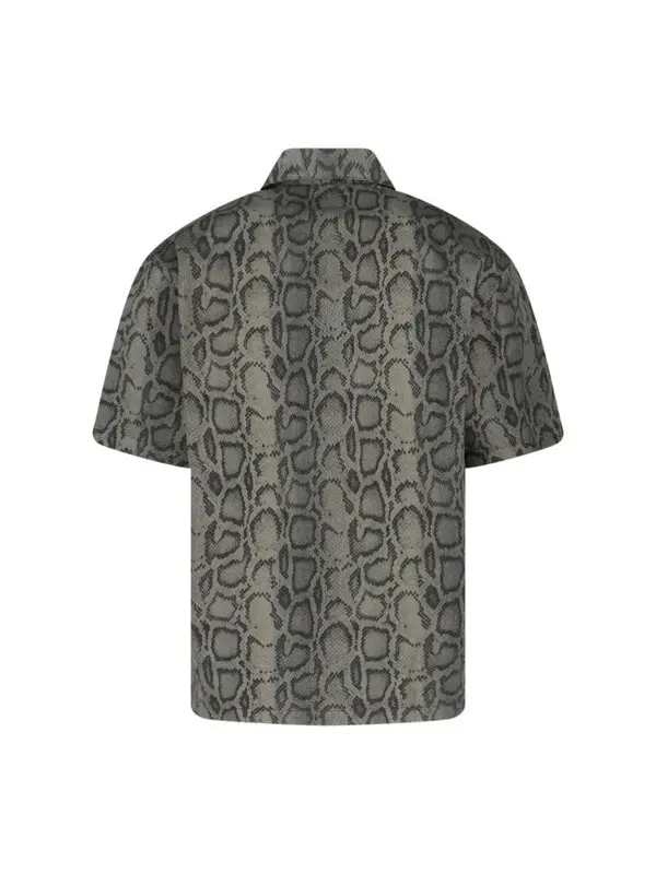 Carhartt Work In Progress Shirt Buttons "snake Camo - Green