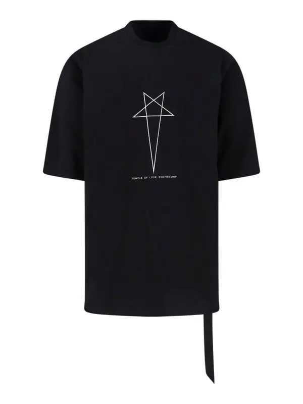 Rick Owens T-shirt "pentagram Tommy - Black