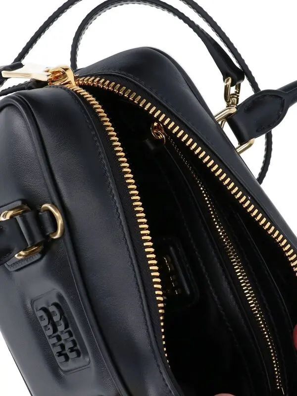 Miu Miu Arcadie Lambskin Handbag - Black