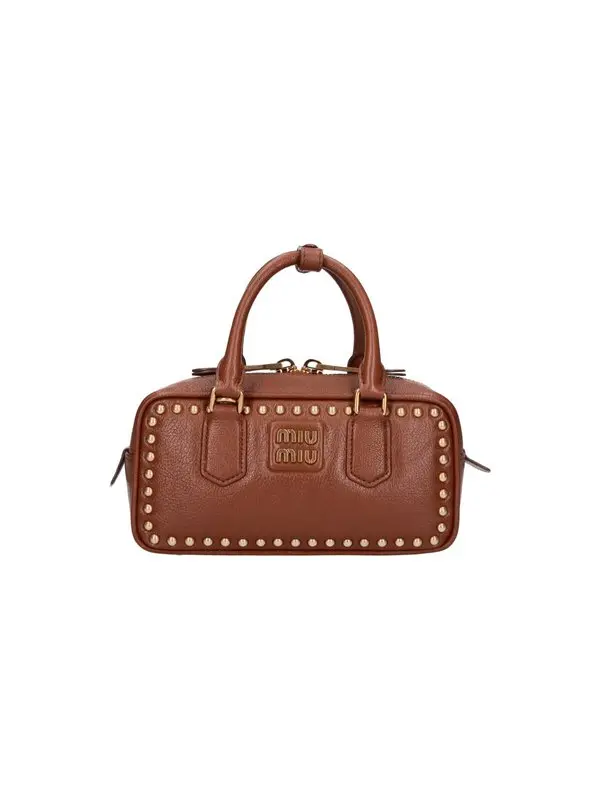 Miu Miu Arcadie Lambskin Handbag - Brown