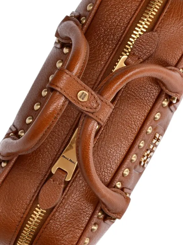 Miu Miu Arcadie Lambskin Handbag - Brown