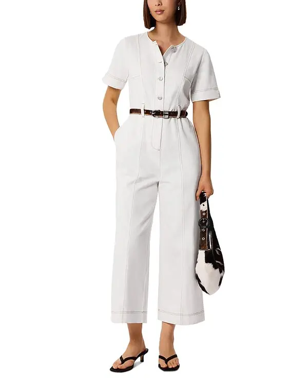 Whistles Button-front Jumpsuit - Ivory