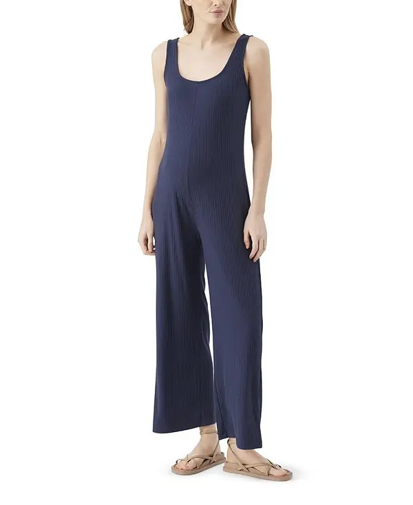 RIPE MATERNITY Bobby Rib Jumpsuit - Navy