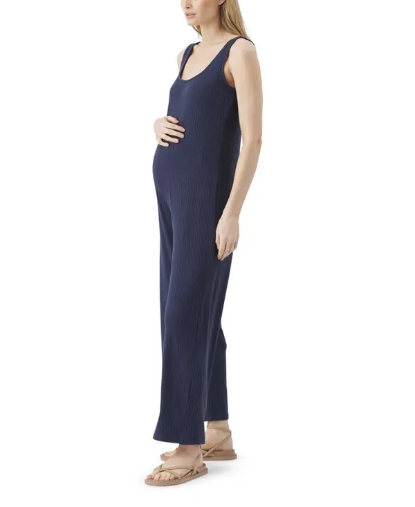 RIPE MATERNITY Bobby Rib Jumpsuit - Navy