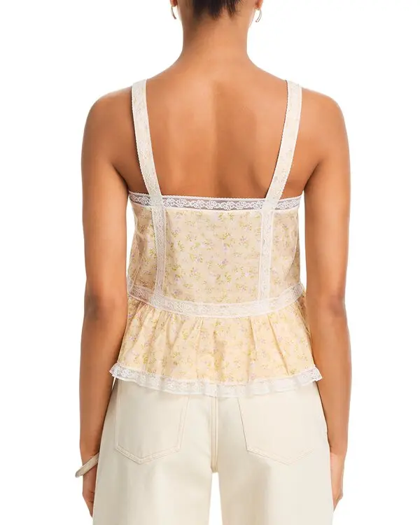 Aqua Floral Lace Top