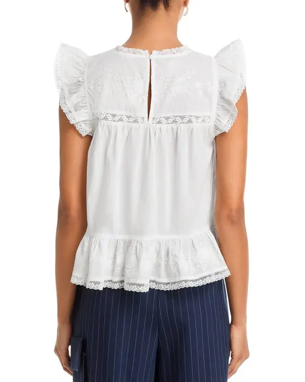 Aqua Embroidered Top