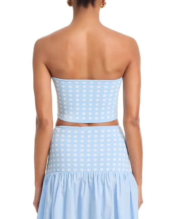Aqua Polka Dot Top - Sky Blue/white