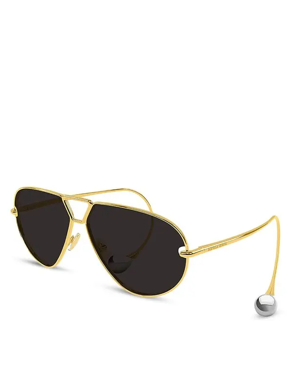 Bottega Veneta Pilot Sunglasses, 64mm - Gold