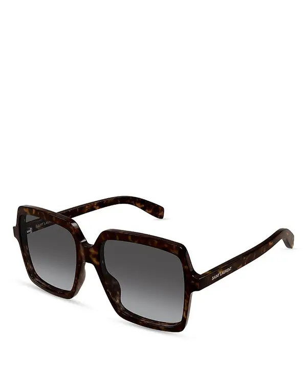 Saint Laurent Rectangular Sunglasses, 56mm - Havana
