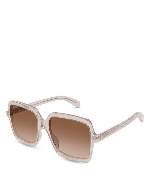 Saint Laurent Rectangular Sunglasses, 56mm - Nude