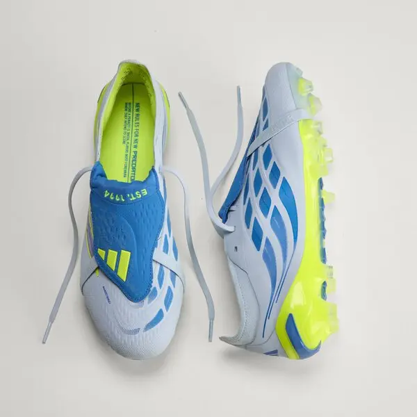 Adidas Predator Elite Fold-over Tongue Firm Ground Soccer Cleats - Crystal Sky / Ray Blue / Team Solar Yellow 2
