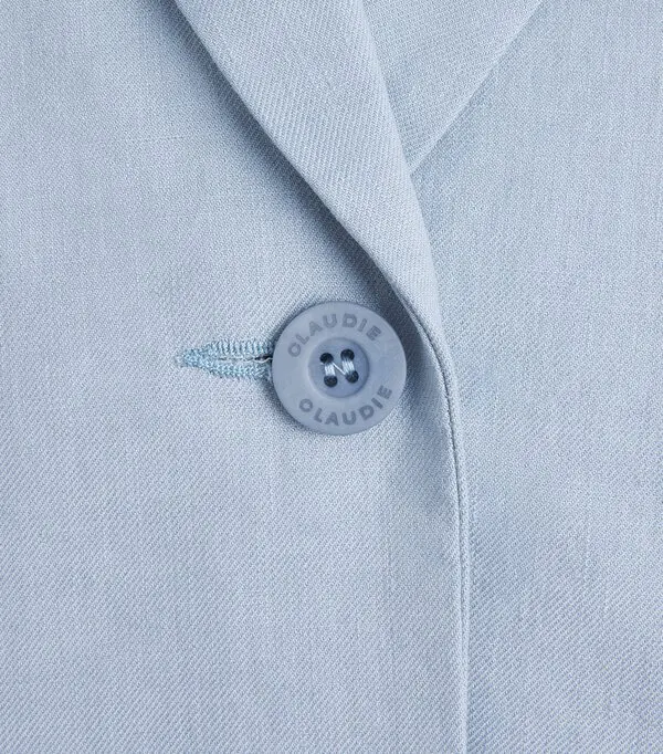 Claudie Pierlot Linen-cotton Straight Blazer - Blue