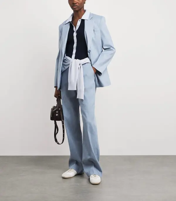 Claudie Pierlot Linen-cotton Straight Trousers