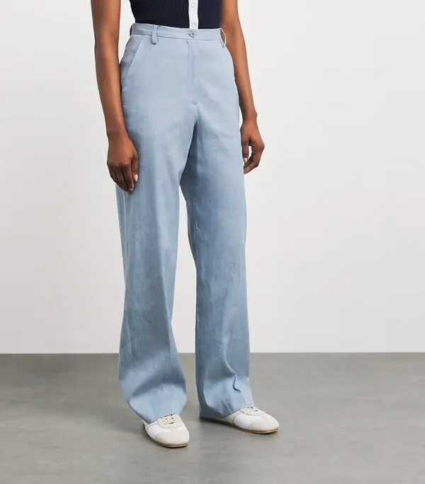 Claudie Pierlot Linen-cotton Straight Trousers