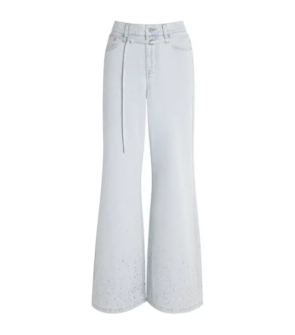 Maje Embellished Wide-leg Jeans