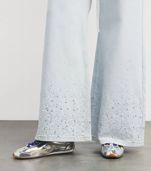 Maje Embellished Wide-leg Jeans