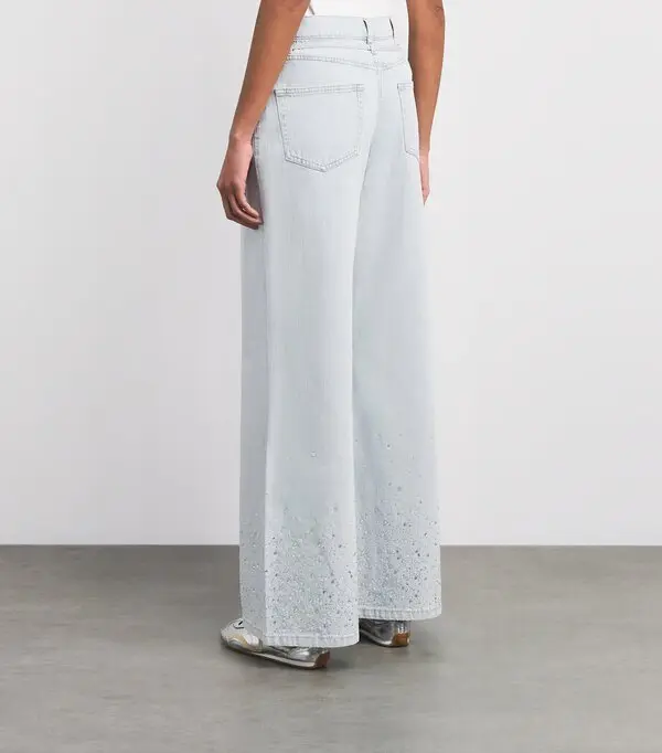 Maje Embellished Wide-leg Jeans