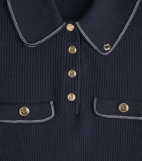 Maje Ribbed Polo Shirt