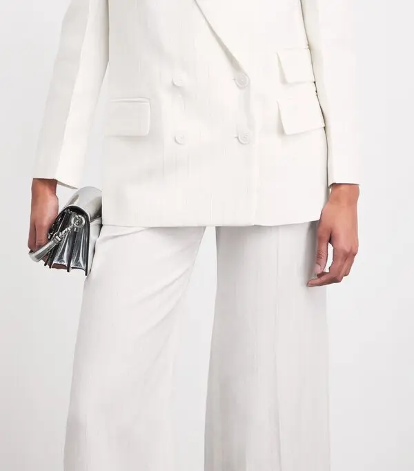 Maje Stripe Wide-leg Trousers - White