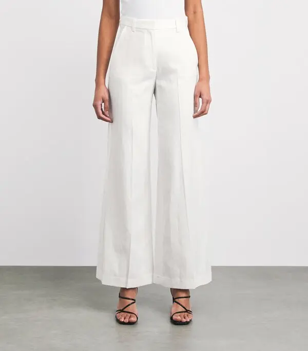 Maje Stripe Wide-leg Trousers - White