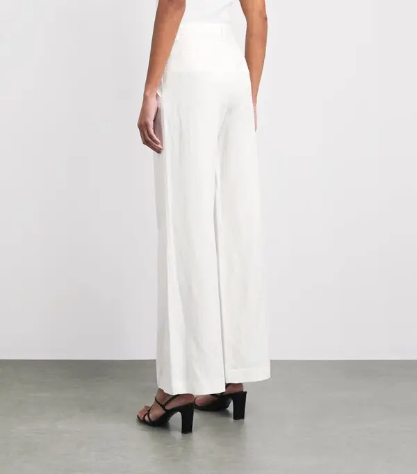 Maje Stripe Wide-leg Trousers - White